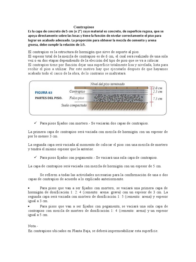 Contrapiso | PDF | Material compuesto | Hormigón