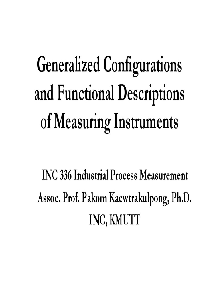 Generalized Configurations and Functional Descriptions of Measuring ...