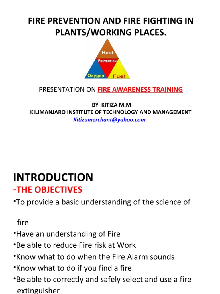 Fire Prevention and Fire Fighting in Plants/Working Places ...