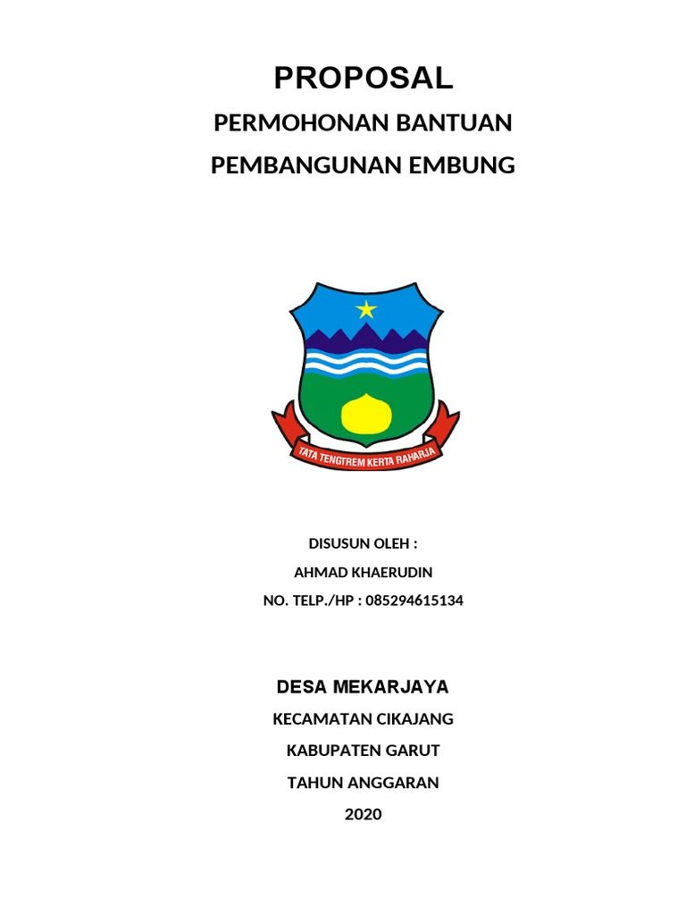Proposal Embung Desa Mekarjaya 2020 - Jadi-Dikonversi | PDF
