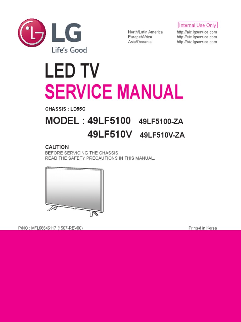 LG 49LF5100-ZA, 49LF510V-ZA Chassis LD55C PDF | PDF | Printed Circuit ...