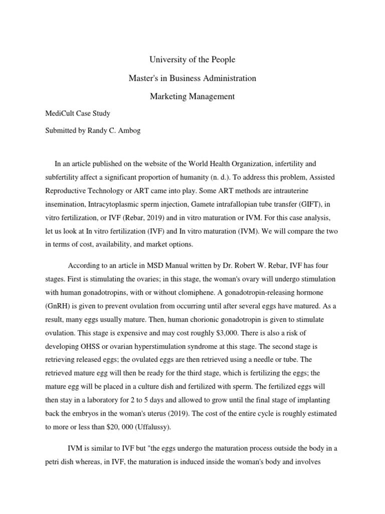 IVF vs IVM Market | PDF | In Vitro Fertilisation | Infertility