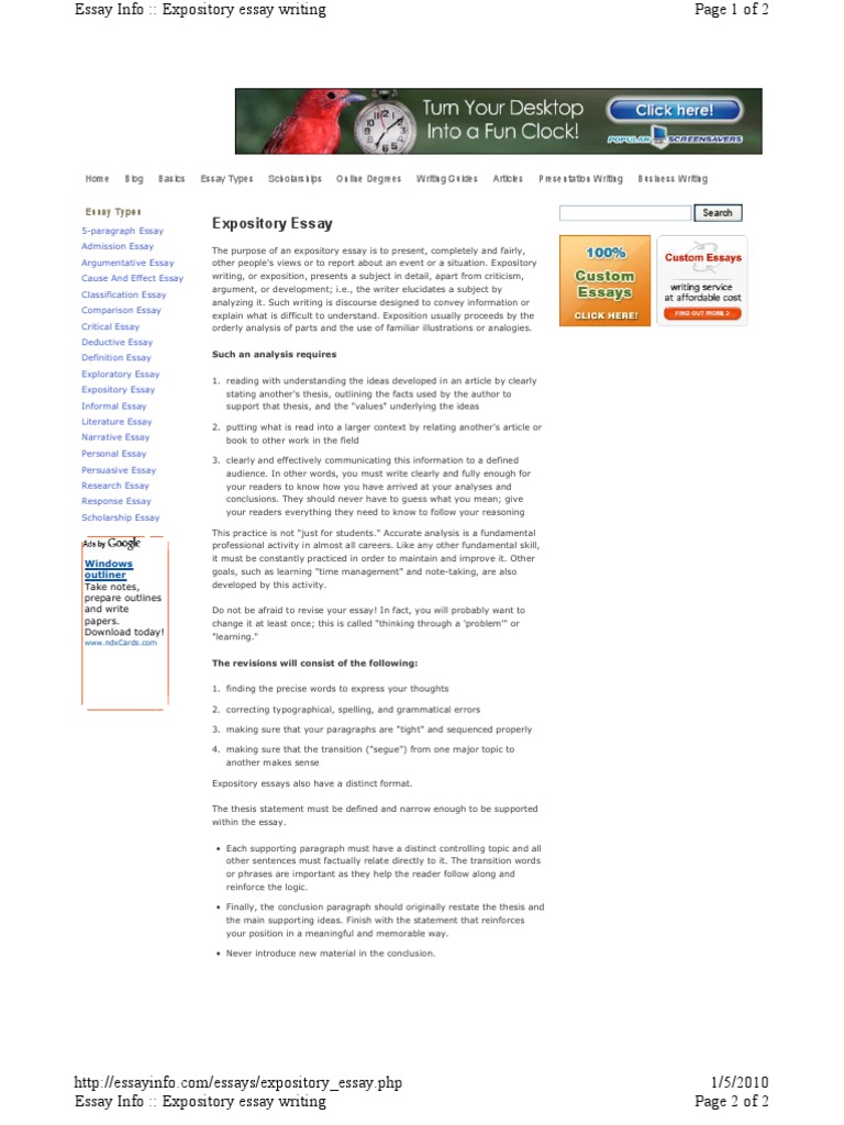 Reference Expository Essay | PDF | Essays | Human Communication