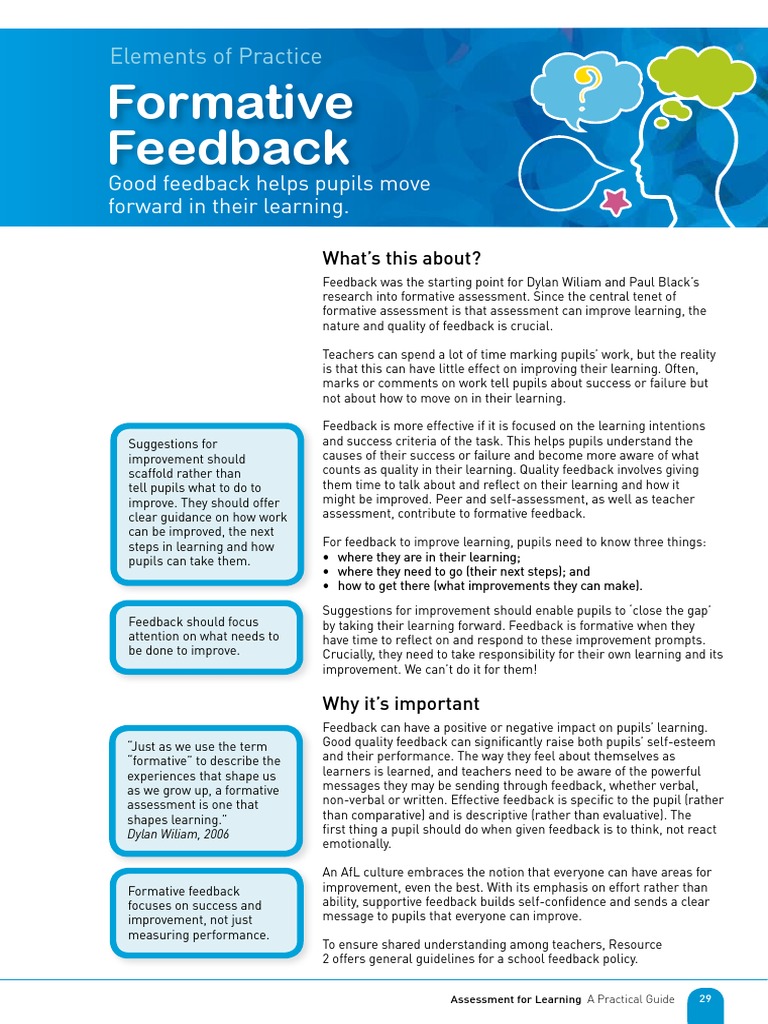 Formative Feedback Afl | PDF | Educational Psychology | Behavioural ...