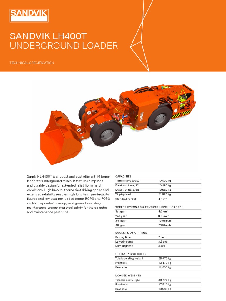 Sandvik LH400T (10t) - 2017 | PDF | Steering | Transmission (Mechanics)