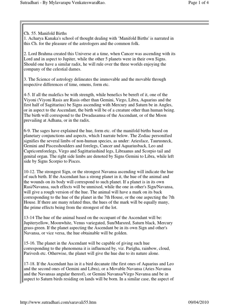 Saravali 55 | PDF | Planets In Astrology | Zodiac