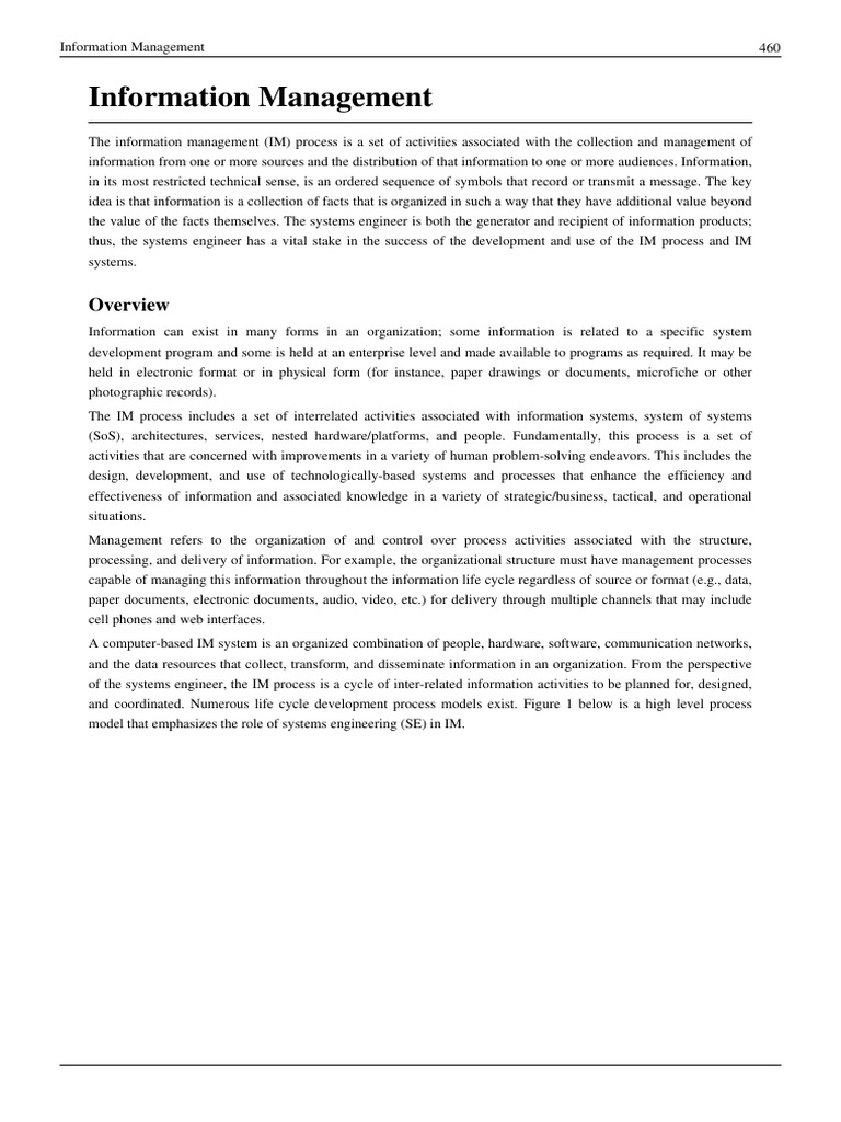 An Overview of the Information Management Process and the Role of ...