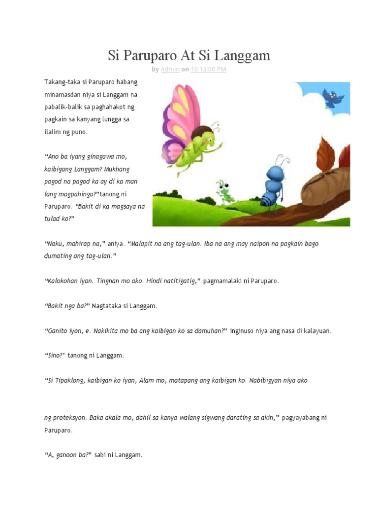 Si Paruparo at Si Langgam | PDF