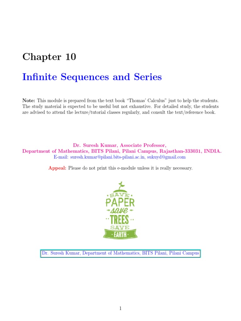 Infinite Sequences and Series Overview | PDF | Sequence | Power Series