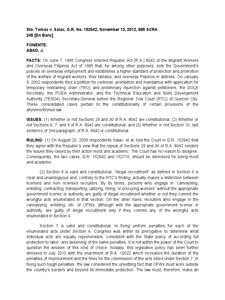 8 - Sto. Tomas v. Salac, G.R. No. 152642, November 13, 2012 (En Banc ...