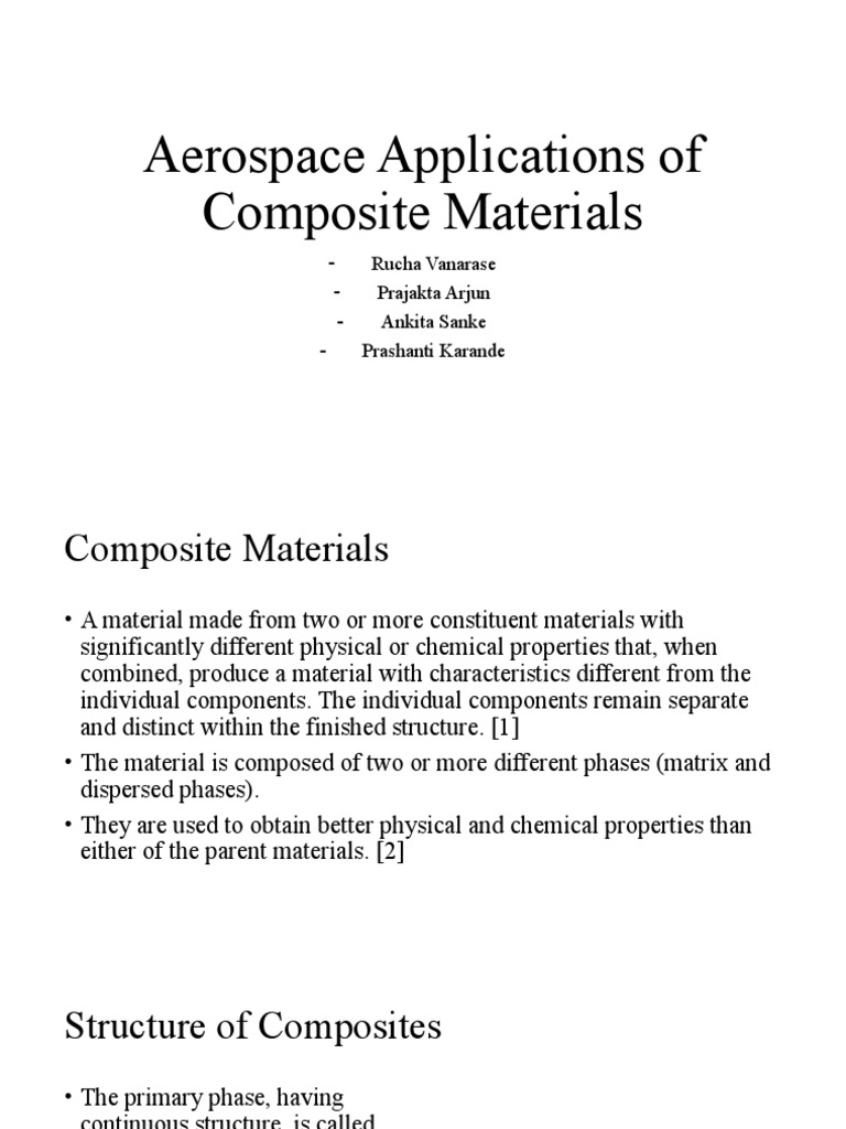 Aerospace Applications of Composite Materials | PDF | Composite ...
