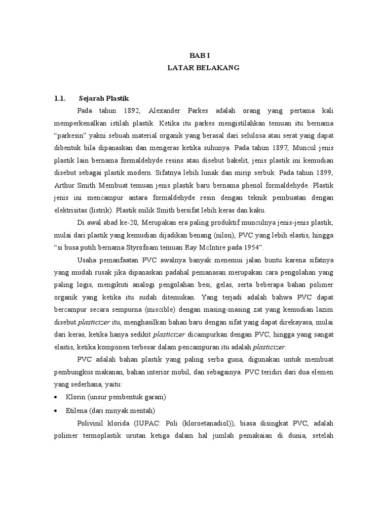 Sejarah dan Sifat PVC dalam Plastik | PDF