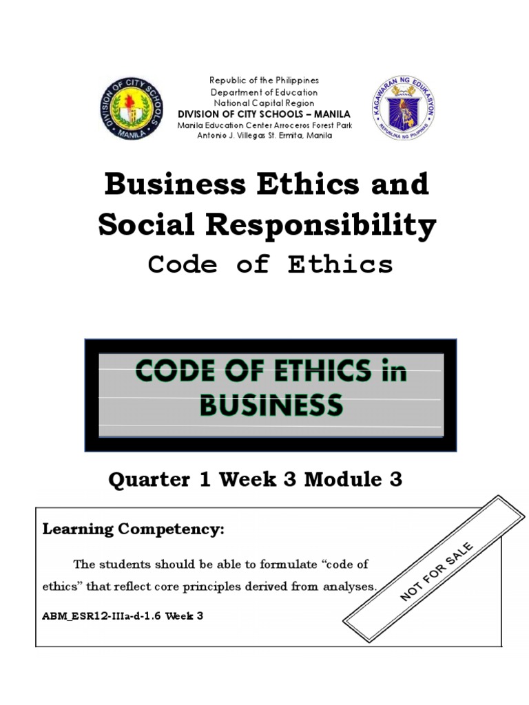 ABM-BUSINESS ETHICS - SOCIAL RESPONSIBILITY 12 - Q1 - W3 - Mod3 PDF ...