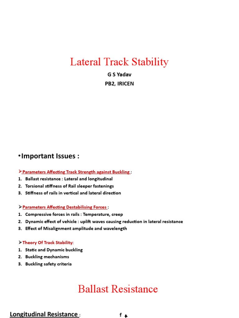 Lateral Track Stability Analysis | PDF | Track (Rail Transport) | Buckling