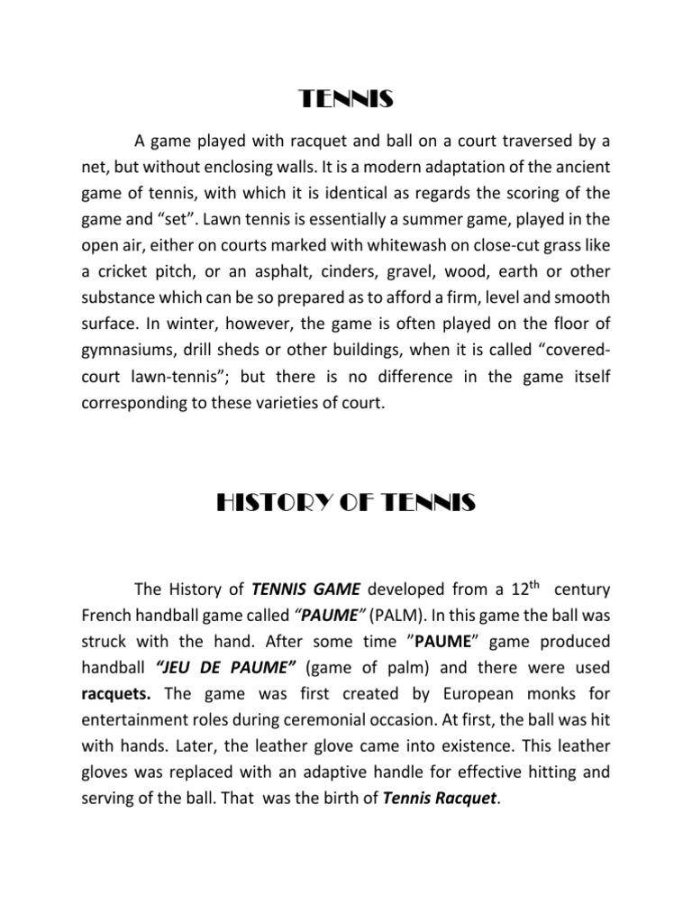 History of Tennis 10 PDF | PDF | Individual Sports | Athletic Sports