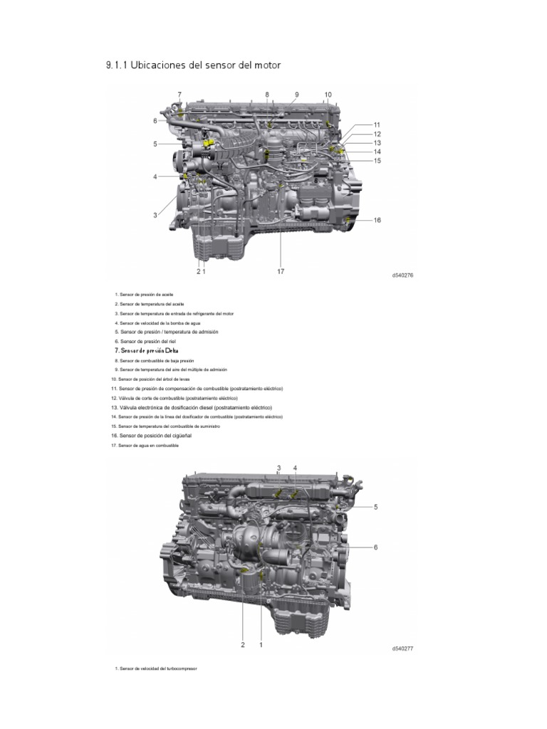 Ubicacion de Sensores DD15 en Español | PDF | Turbocompresor | Motor diesel