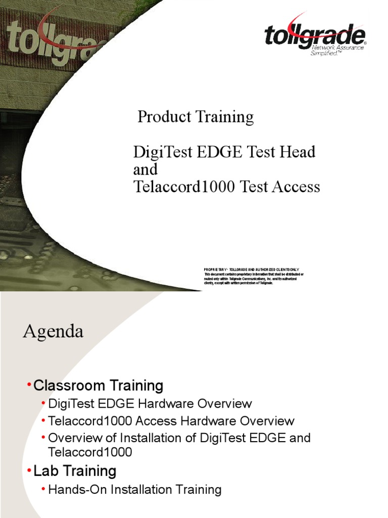 Product Training Digitest Edge Test Head and Telaccord1000 Test Access ...
