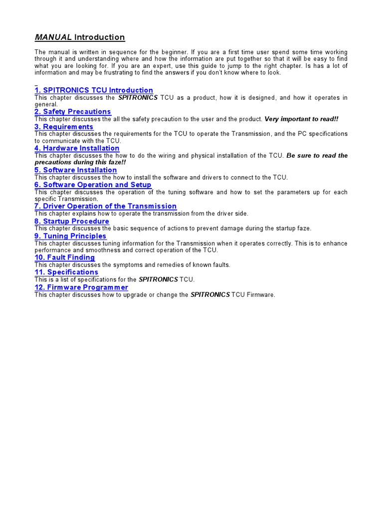 Spitronics TCU Manual - How To Tune PDF | PDF | Computer Data Storage ...