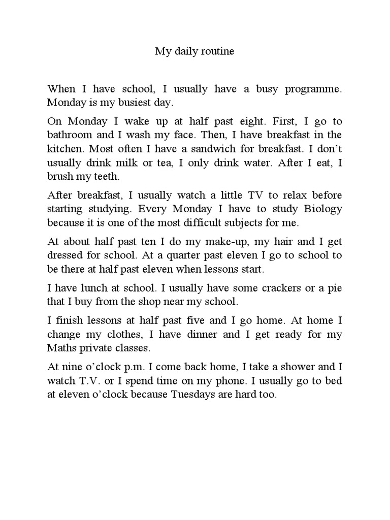 My Daily Routine | PDF