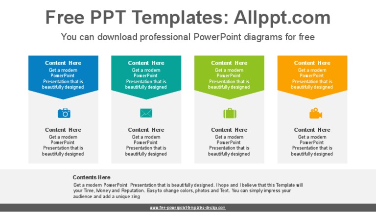 Pentagonal Banner PowerPoint Diagram Template | PDF
