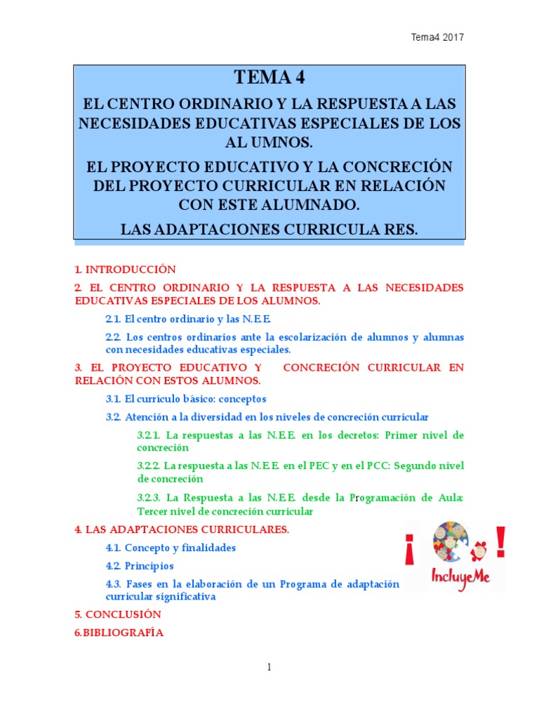 TEMA 4. Oposiciones PT | PDF | Plan de estudios | Educación primaria