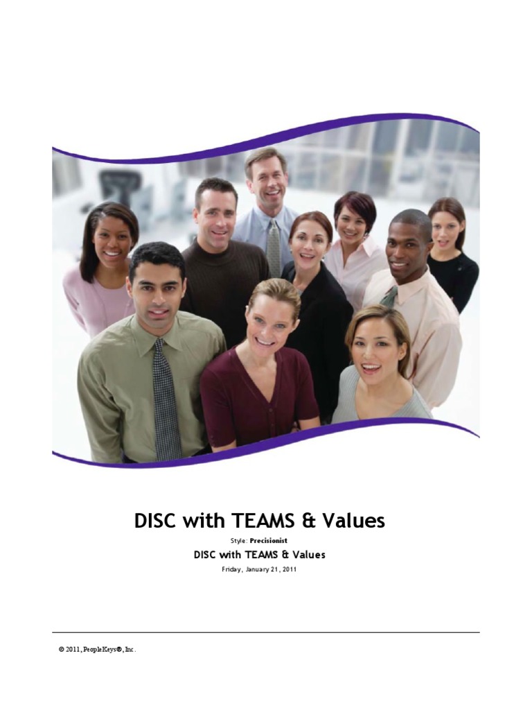 DISC Report With TEAMS & Values | PDF | Motivation | Motivational