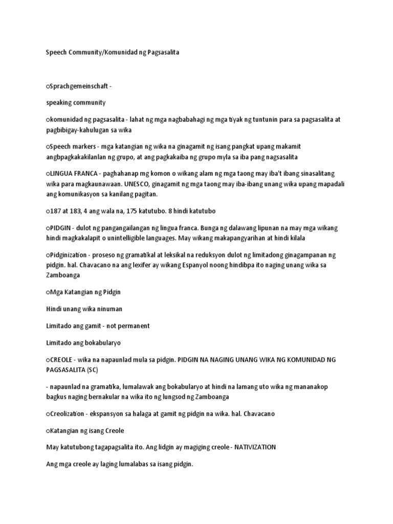 Filipino Notes Cont. | PDF