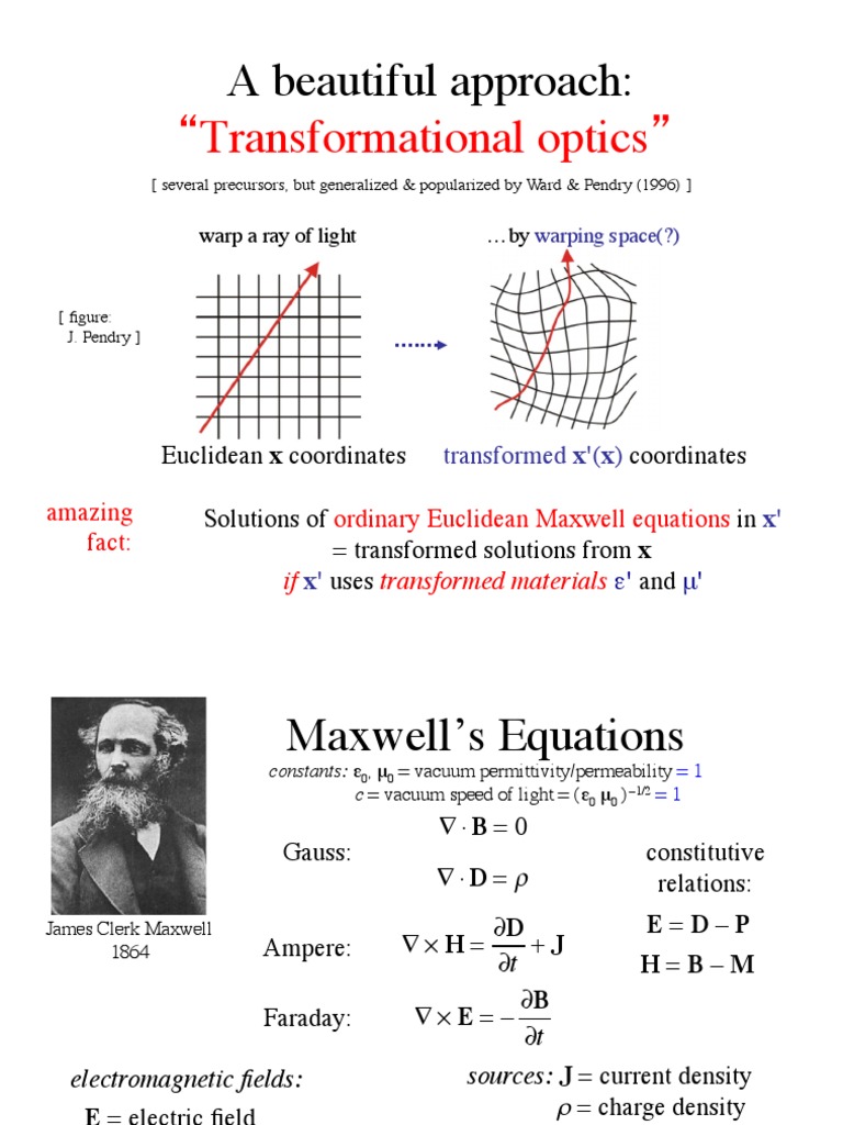 Transformation Optics MIT Slides | PDF | Maxwell's Equations | Metamaterial