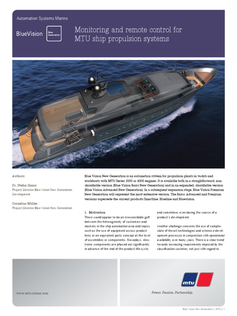 Monitoring and Remote Control For MTU Ship Propulsion Systems | PDF ...
