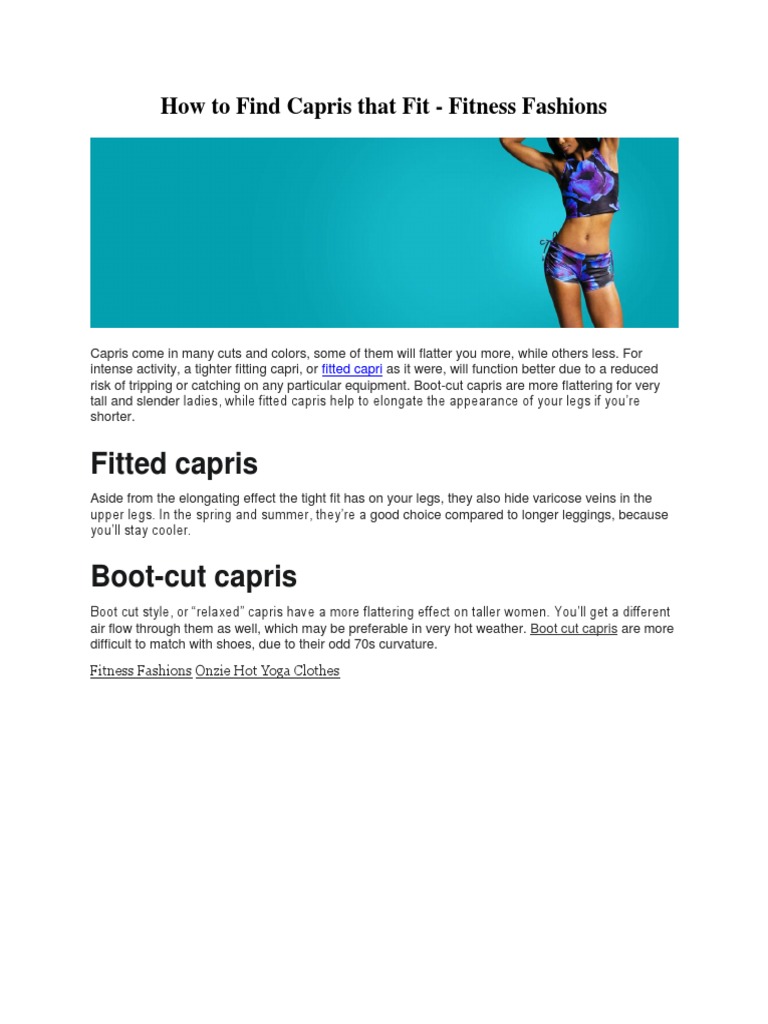 How To Find Capris That Fit - Fitness Fashions | PDF
