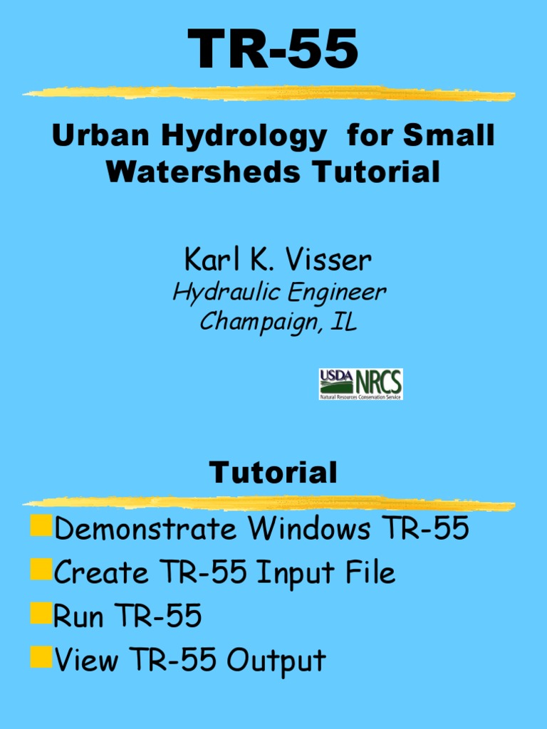 TR-55 Urban Hydrology Tutorial | PDF | Hydrology | Water