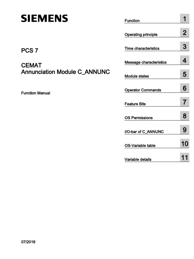 Siemens C - Annunc Manual | PDF | Parameter (Computer Programming) | Input/Output