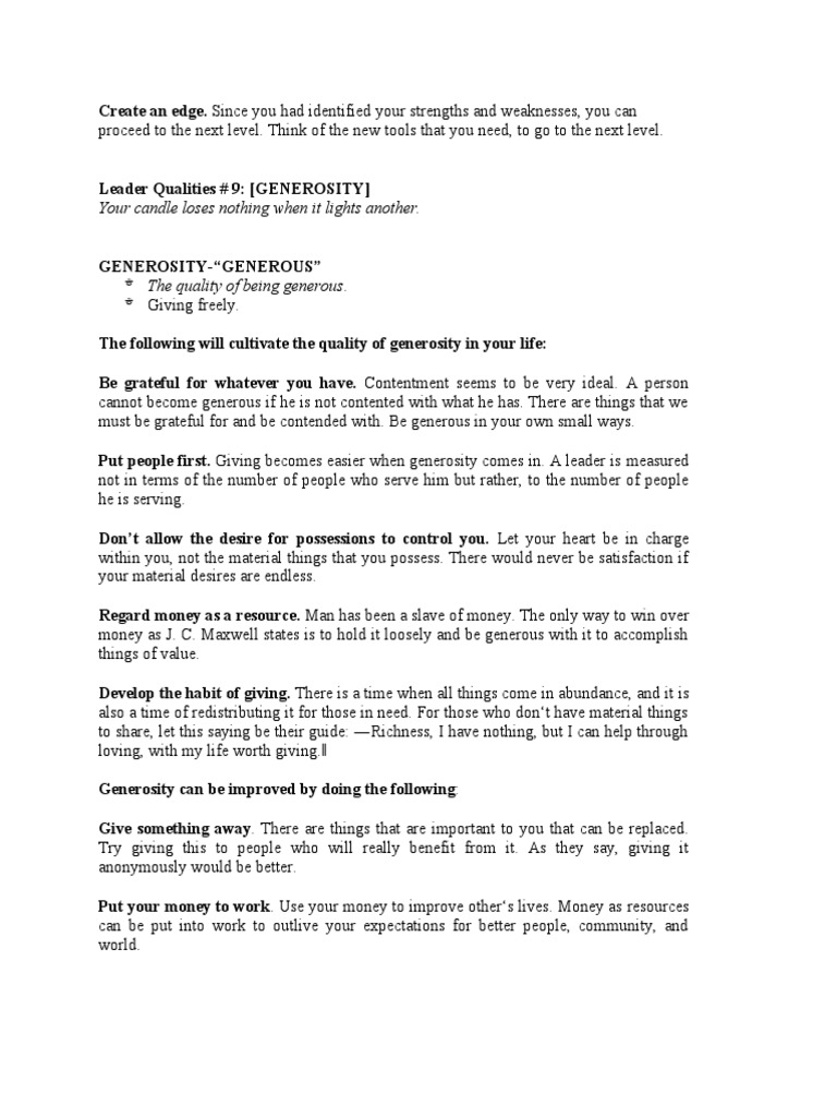 Cultivate generosity through gratitude, service, and giving freely | PDF