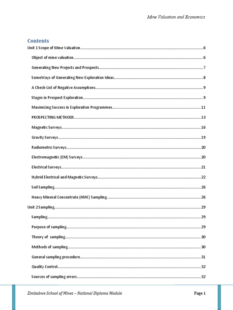 Mine Valuation and Economics | PDF | Mining | Valuation (Finance)