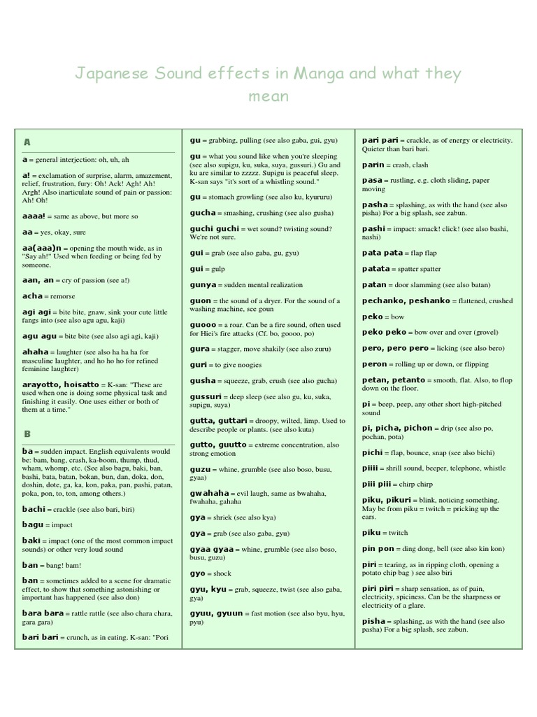 Japanese SFX in Manga and What They Mean | PDF | Nature