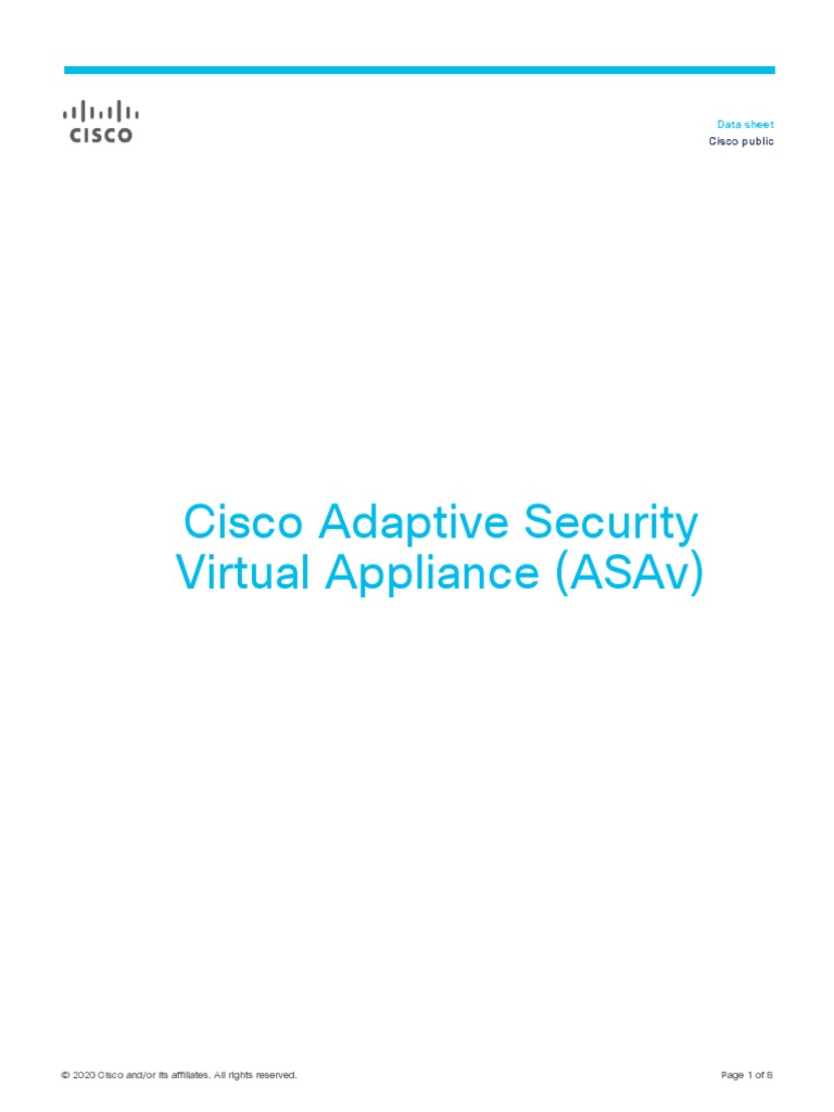 Cisco Adaptive Security Virtual Appliance (Asav) | PDF | Virtualization ...