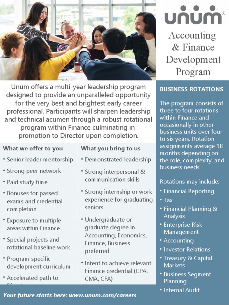 Accounting & Finance Development Program: Business Rotations | PDF ...