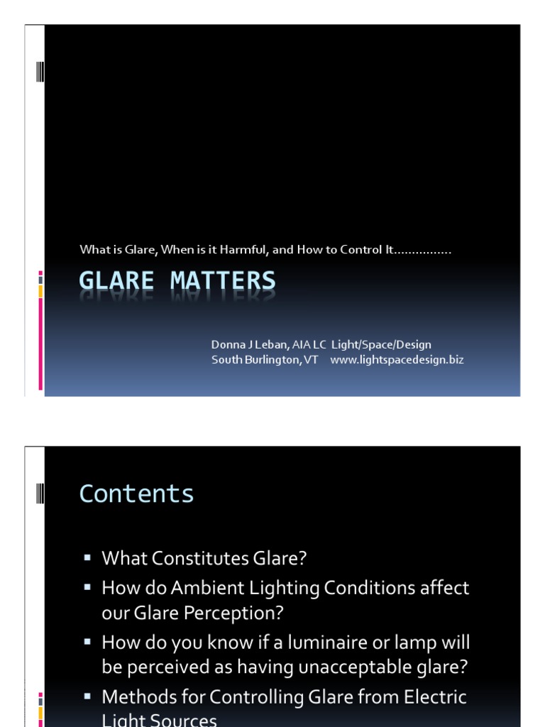 Glare Matters: What Is Glare, When Is It Harmful, and How To Control It ...