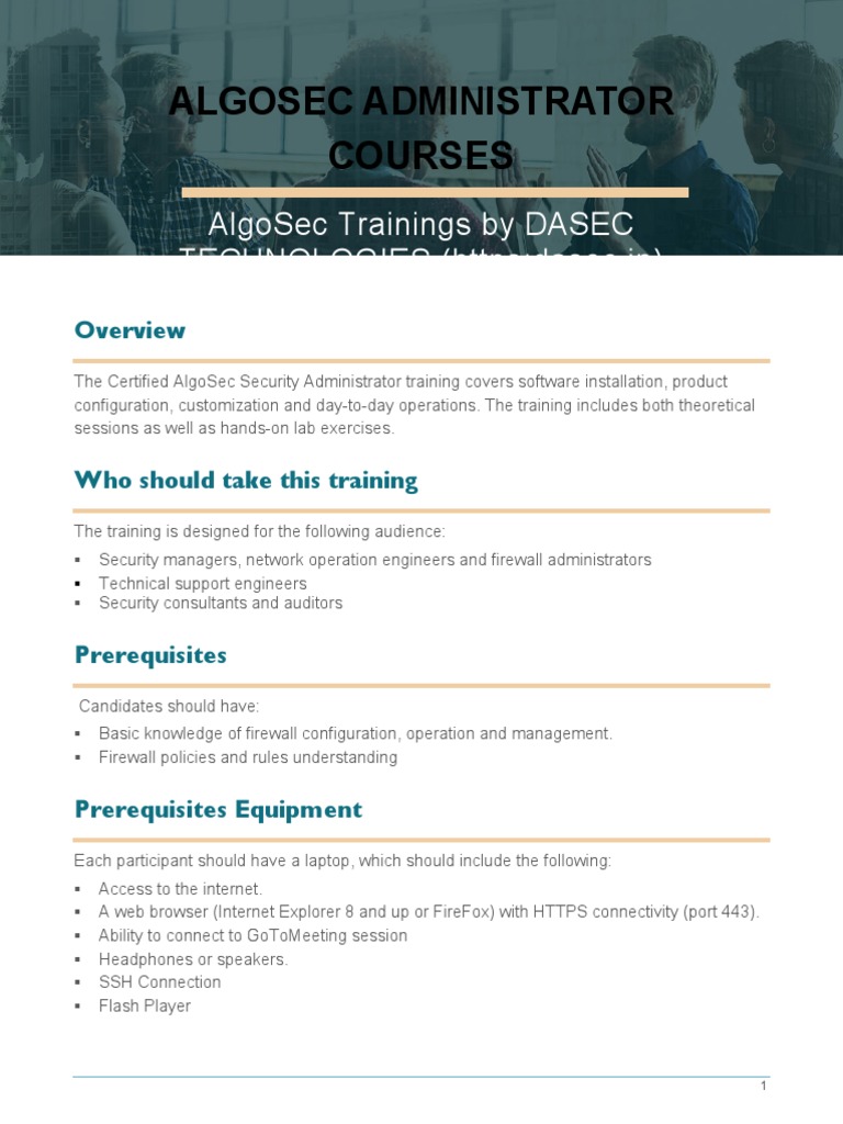 DASEC - Algosec Administrator Course | PDF