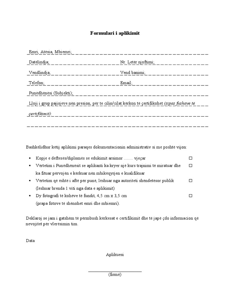 CP003 Formular-Aplikimi | PDF