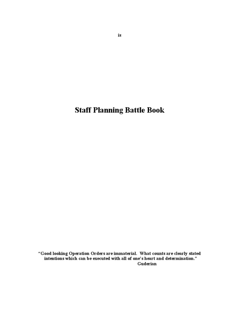 Staff Battle Book | PDF | Reconnaissance | Maneuver Warfare