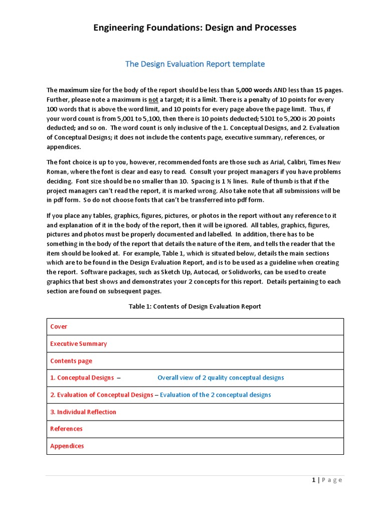The Design Evaluation Report - Report Format | PDF | Design | Brainstorming