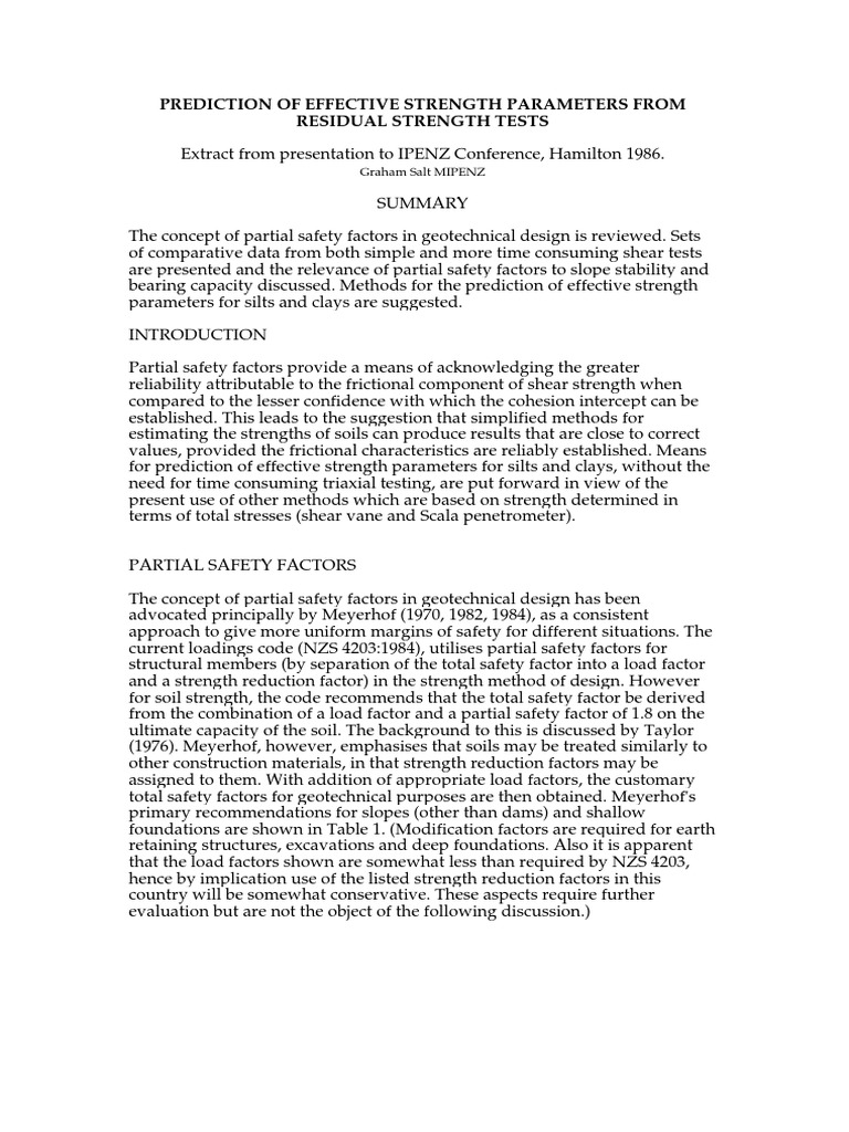 Effective Strength Parameters From Ring Shear | PDF | Geotechnical ...