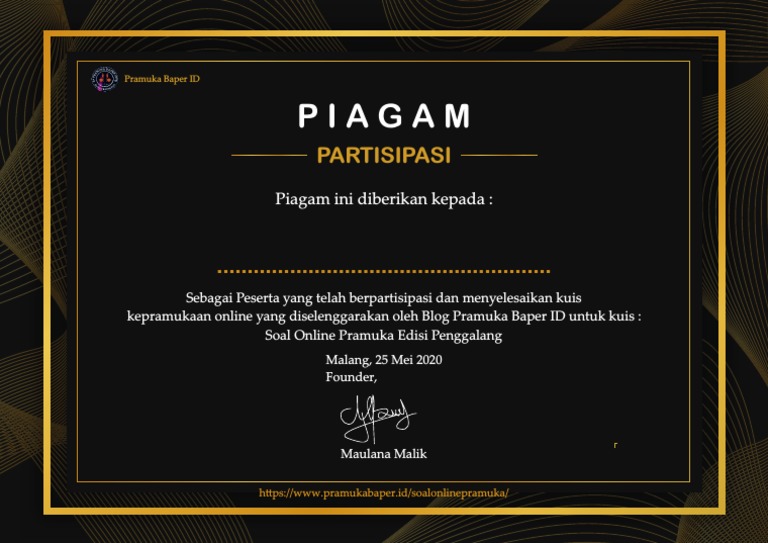 Piagam Pramuka Penggalang | PDF