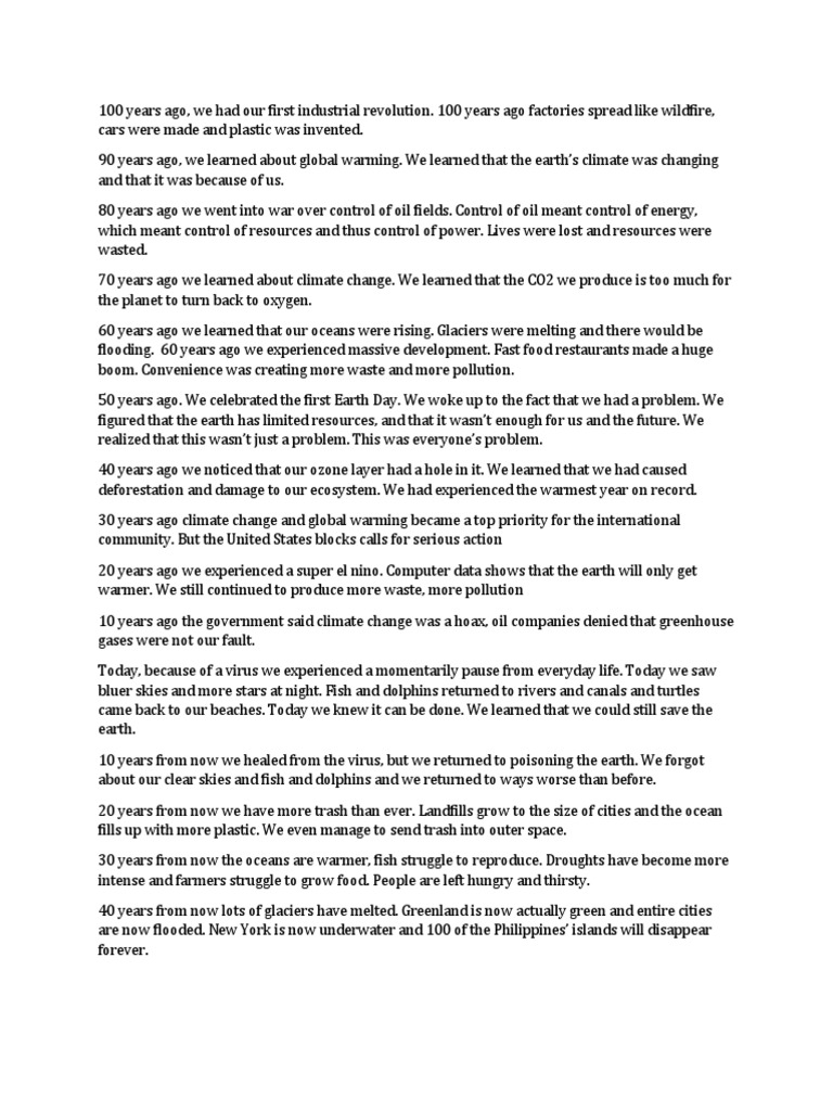 4.1 Advocacy Video Script | PDF | Global Warming | Environmental Impact