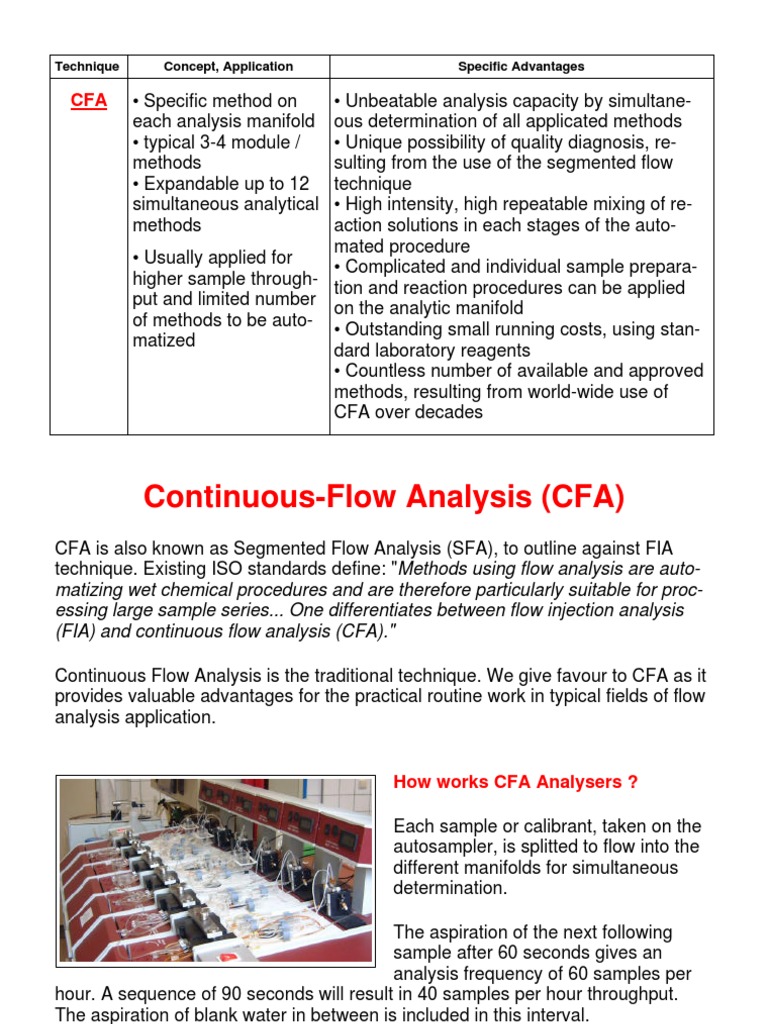 Continous Flow Analyzer | PDF | Chemistry | Analysis