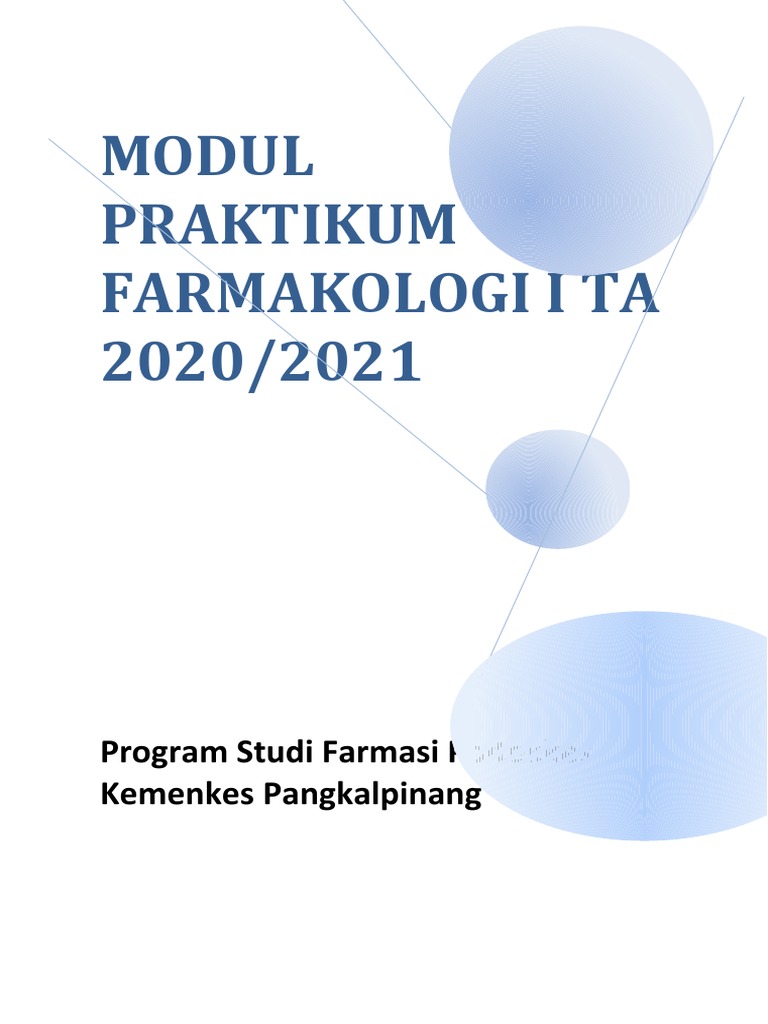 PANDUAN PRAKTIKUM FARMAKOLOGI I (2020, Covid) | PDF