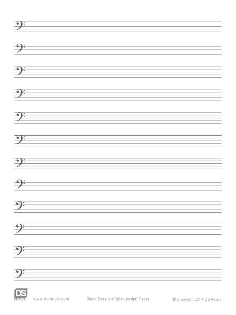 Bass Clef Music Sheet (Blank) 1 PDF | PDF