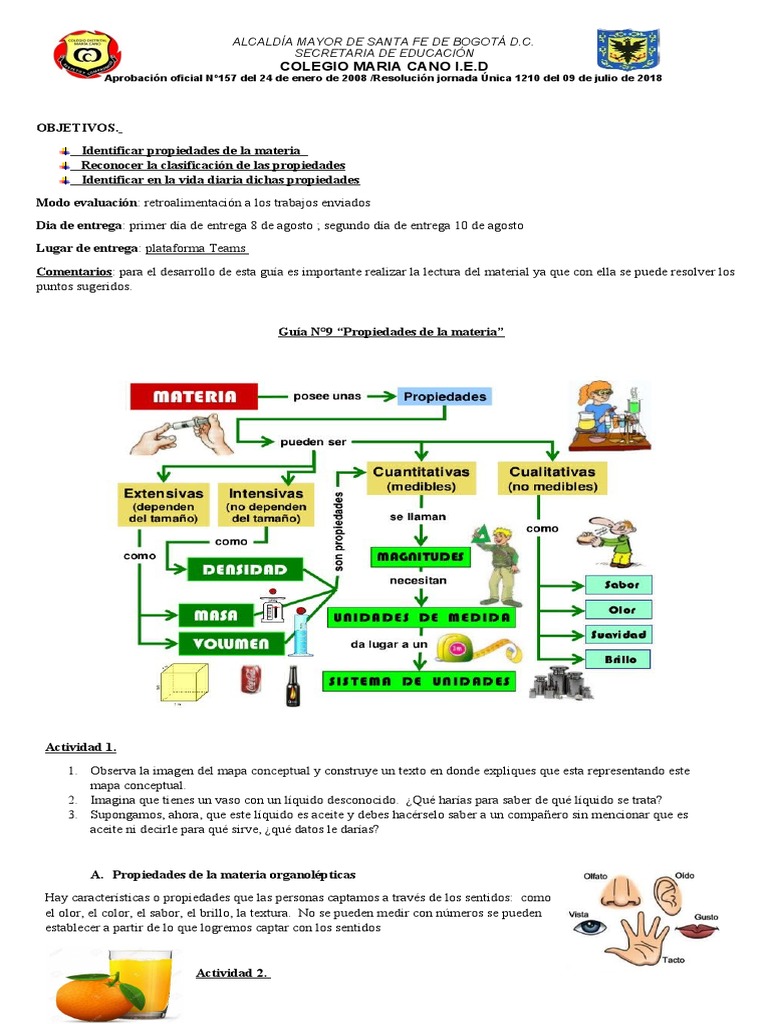 Guía Propiedades de La Materia | PDF | Importar | Masa