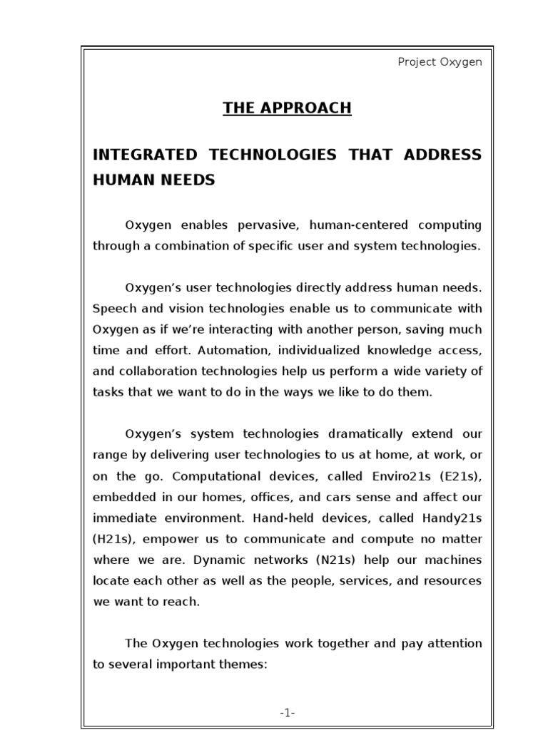Project Oxygen: Human-Centered Computing | PDF